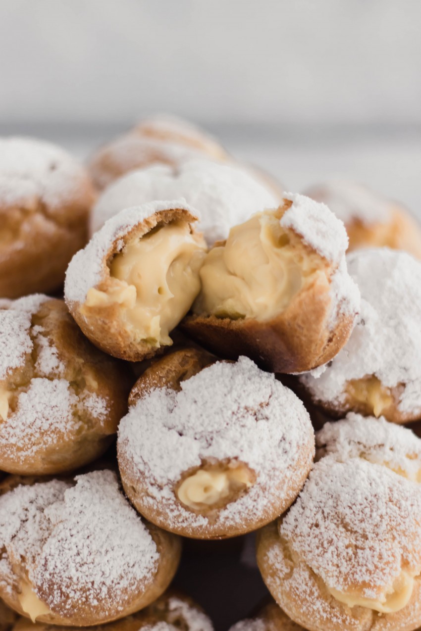 Cream Puffs with Maple Pastry Cream Filling - Good Things Baking Co