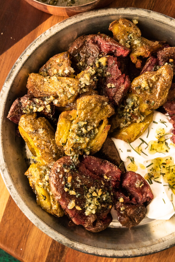 Smashed Fingerling Potatoes with Garlic and Parmesan - Good Things ...