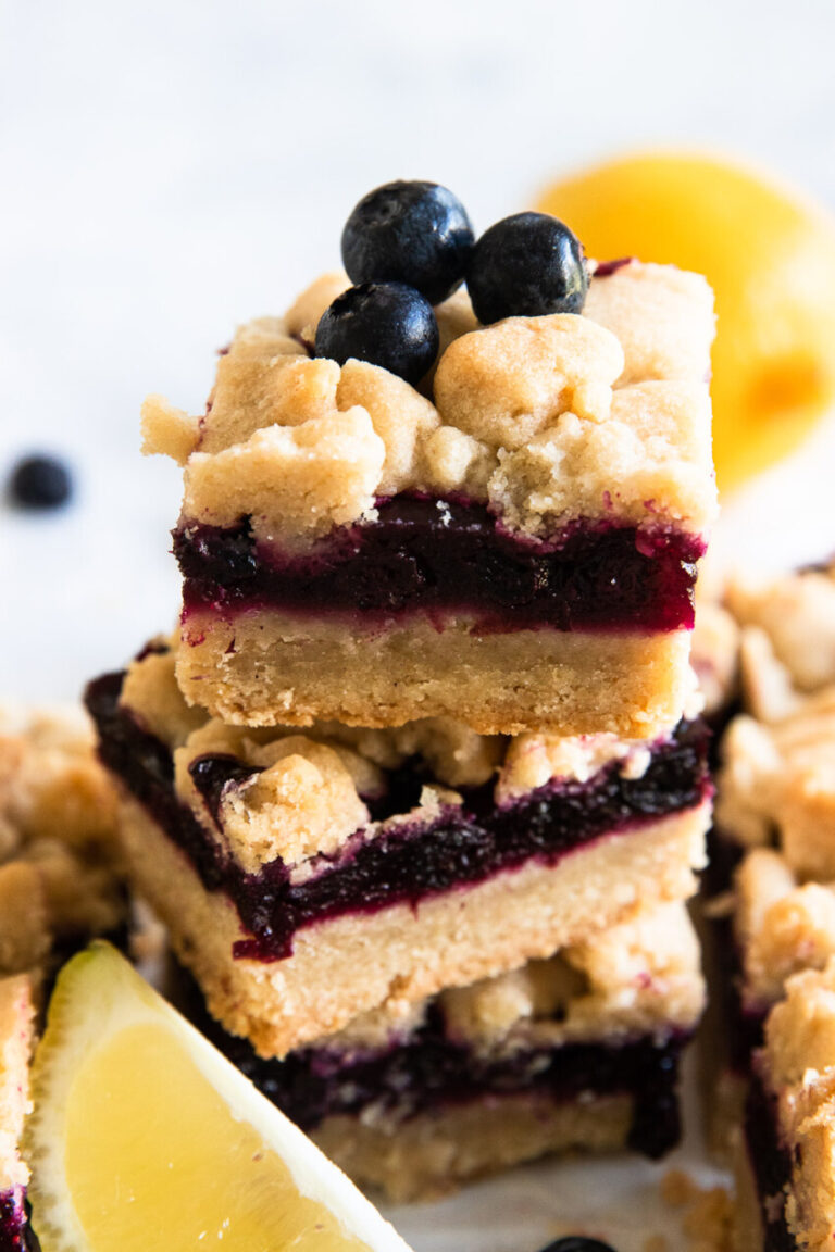 Lemon Blueberry Shortbread Bars - Good Things Baking Co